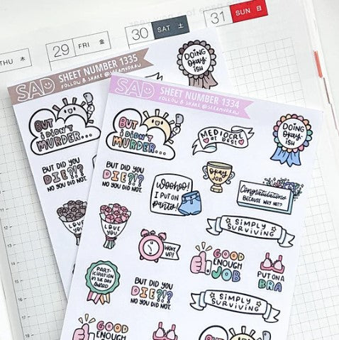 Survival Quotes | Sticker Sheet