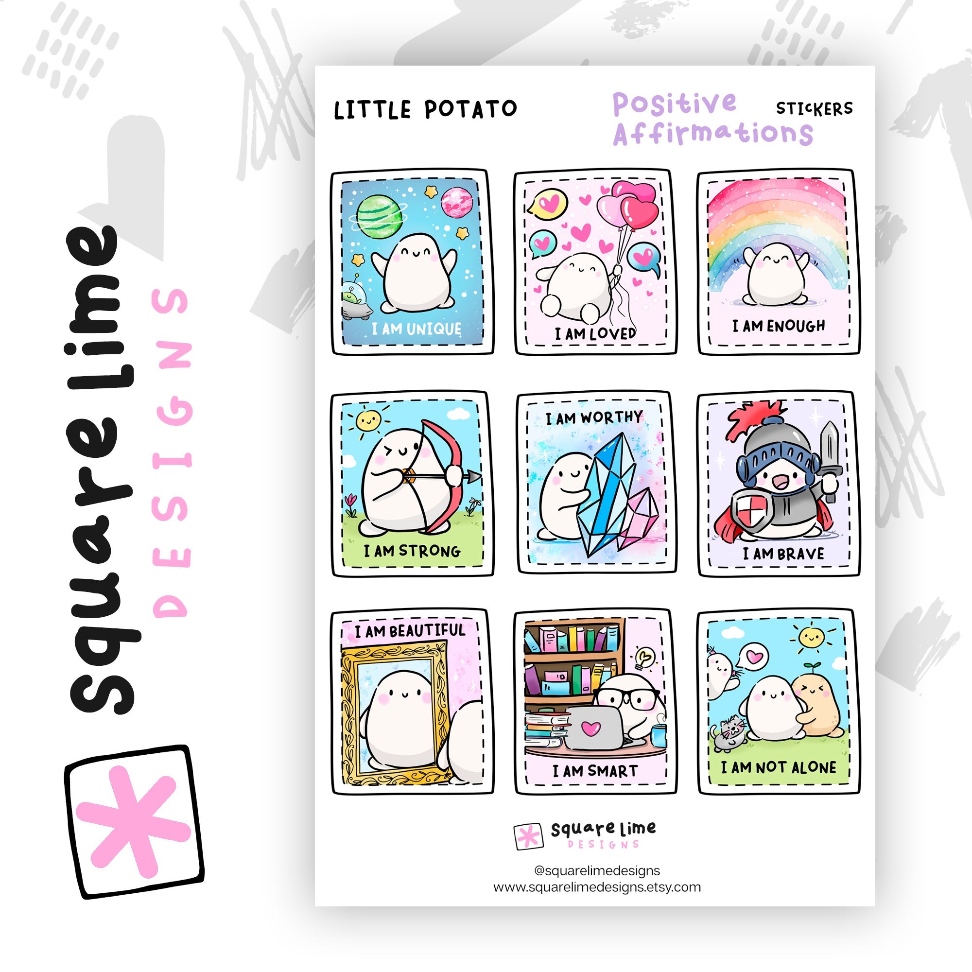 Little Potato - Positive Affirmations | Sticker Sheet