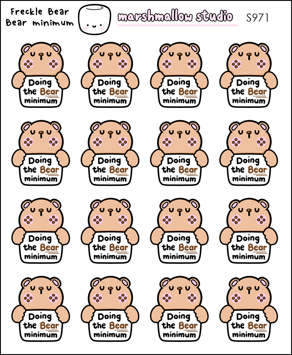 Freckle Bear - Bear Minimum | Sticker Sheet