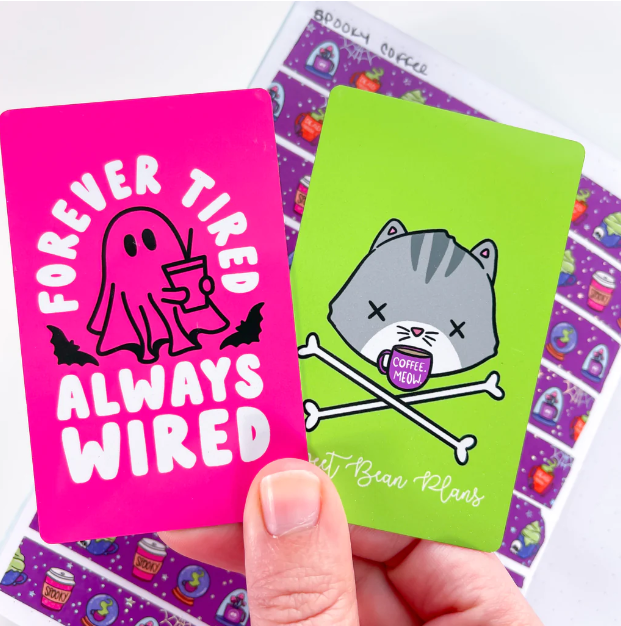 Always Tired/Coffee Meow | Washi Card