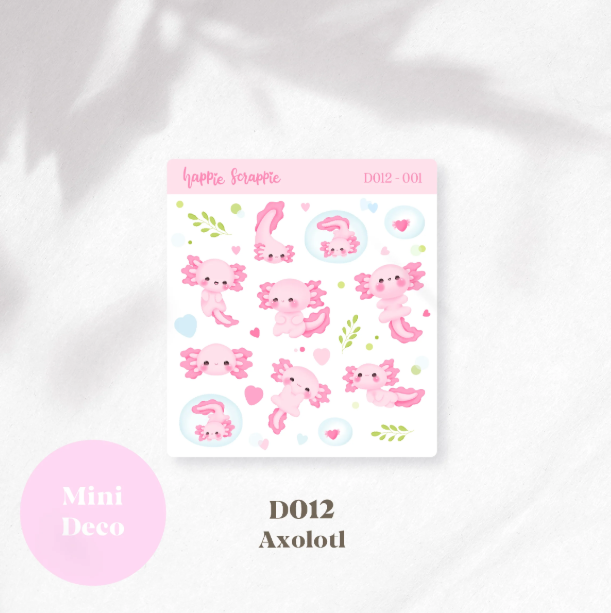 Mini Deco: Axolotl | Sticker Sheet