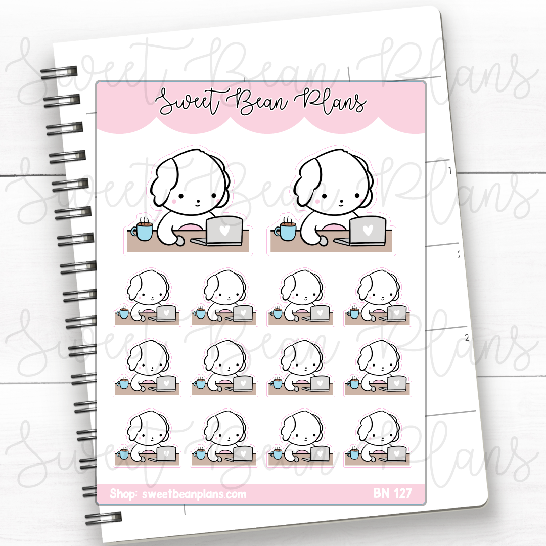 Desk Work Bean | Sticker Sheet