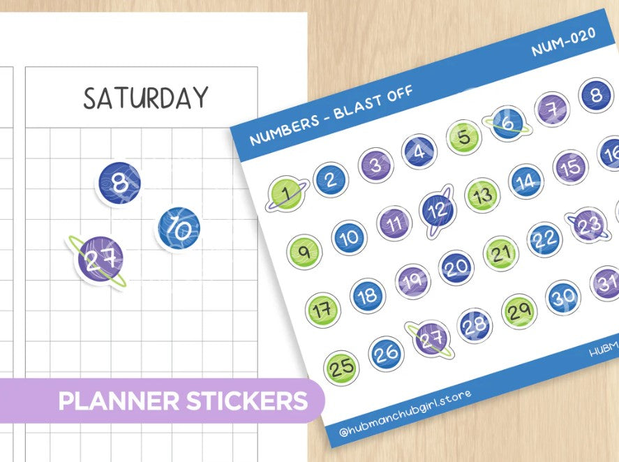 Blast Off - Numbers | Sticker Sheet