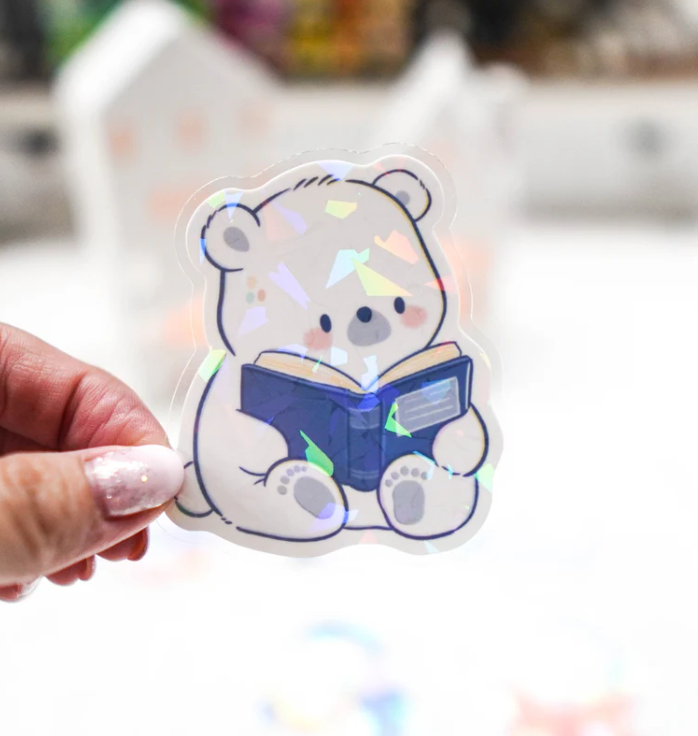Reading Bear | Die Cut Sticker