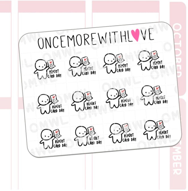 Mini BTS - Report Card Day | Sticker Sheet