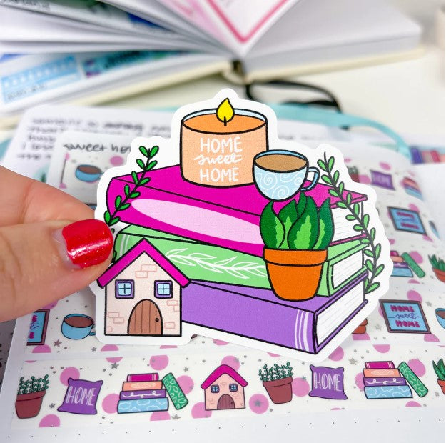 Sweet Home Book Stack | Vinyl Sticker