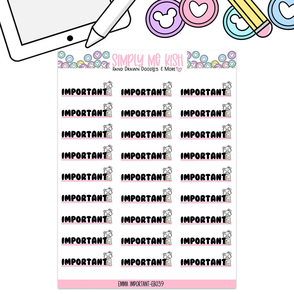 Important Script | Sticker Sheet