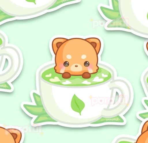 Red Panda Matcha Latte | Vinyl Sticker