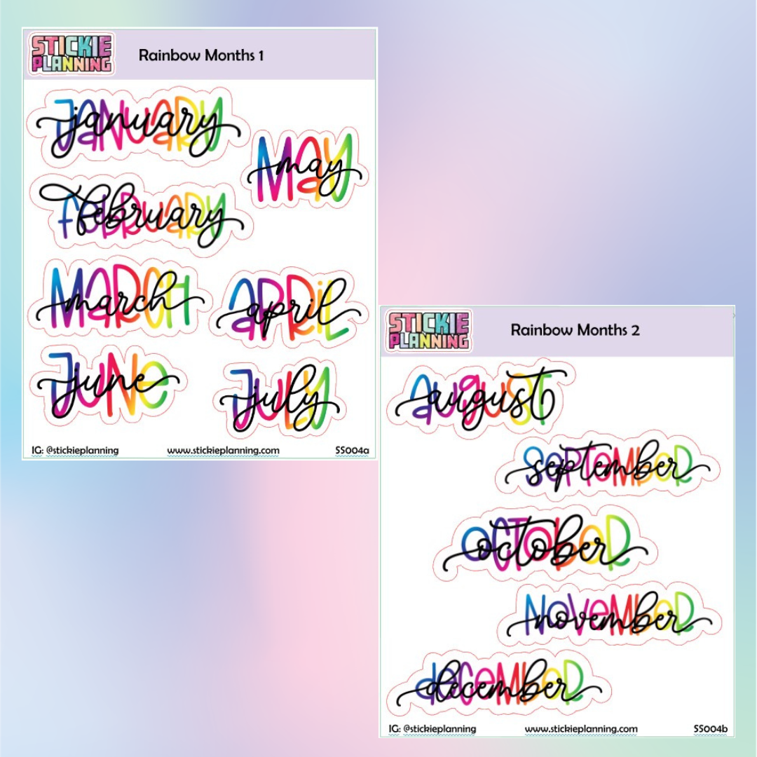 Rainbow Months | Sticker Sheets